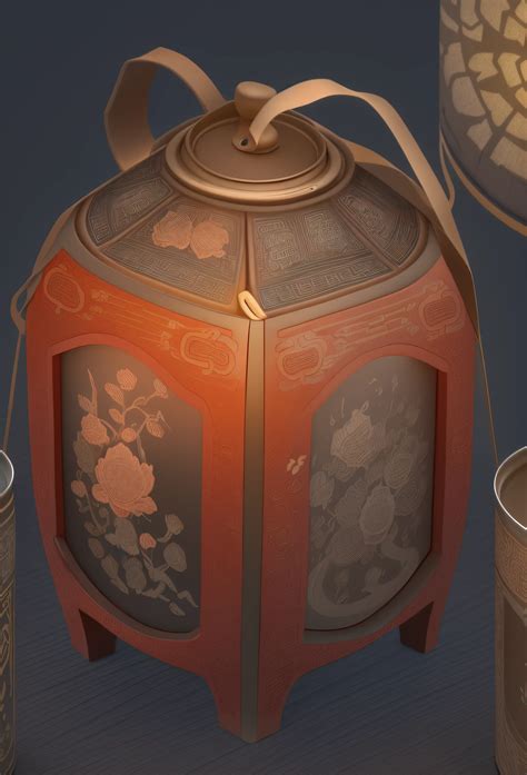 茶叶罐设计，创意造型设计，整个造型就像一个灯笼，金属制成的灯 Seaart Ai