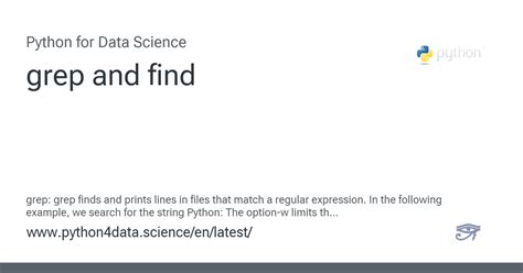 Grep And Find Python For Data Science