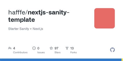 Github Hafffenextjs Sanity Template Starter Sanity Nextjs