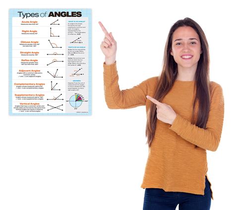 Types Of Angles Poster Laminated 17 X 22 Inches Geometry Math