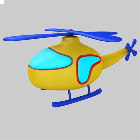 만화 헬리콥터 팩 3d 모델 12 C4d Free3d