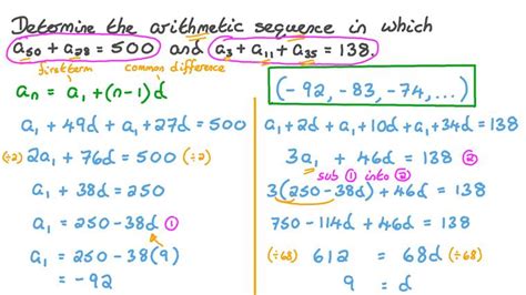 Lesson Finding The Arithmetic Sequence Nagwa
