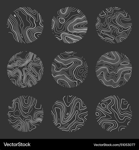 Topographic Map With Contour Lines Geographic Vector Image