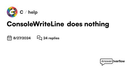 console writeline does nothing c