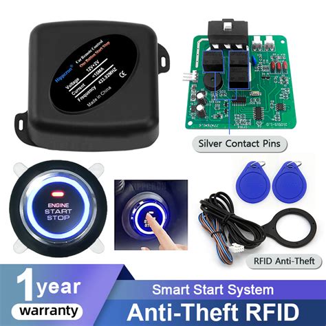 Car Alarm Start Stop Button Engine Rfid Keyless Entry System Push Button Remote Starter Stop