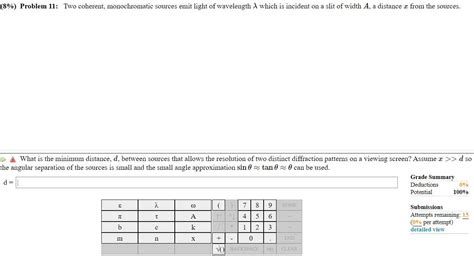 Solved 8 Problem 11 Two Coherent Monochromatic Sources