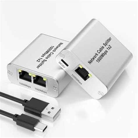 Amazon Com Ethernet Splitter 1 To 2 1000Mbps 2 Devices Simultaneously Networking Gigabit