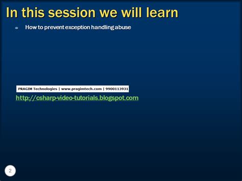 Sql Server Net And C Video Tutorial Part 44 Exception Handling
