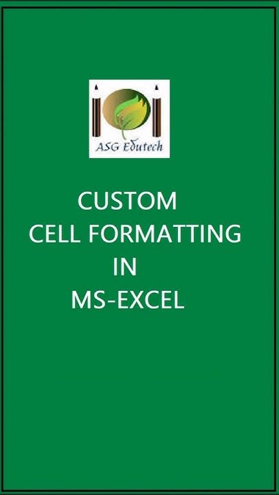 Custom Formatting Cell In Ms Excel Short Shorts Ytshorts Excel Youtube