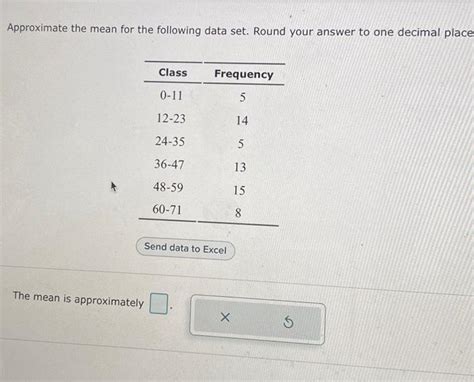 Solved Approximate The Mean For The Following Data Set Chegg Com