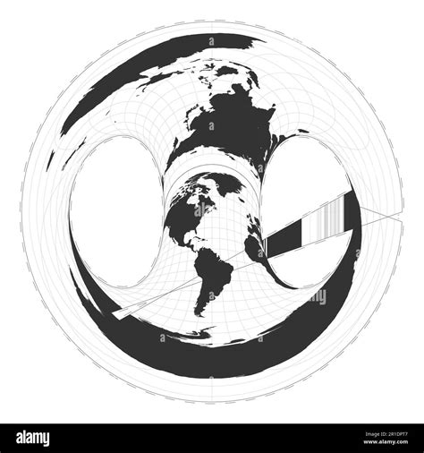 Vector World Map Hammer Retroazimuthal Projection Plain World Geographical Map With Latitude