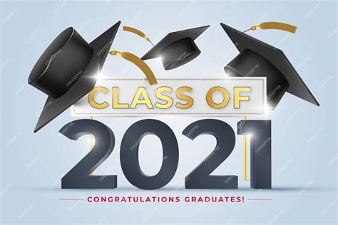 Free Vector Realistic Class Of 2021 Illustration
