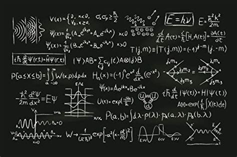 Quantum Physics Formula Equations Science Lab Scientific Blackboard