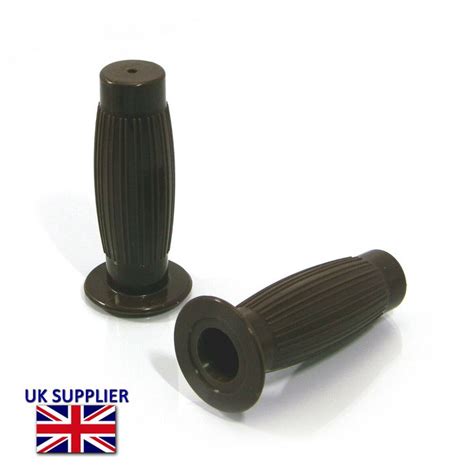 Motorcycle Barrel Hand Grips In Brown For 22mm 78 Inch Handlebars Pair