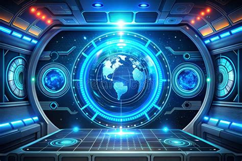 Futuristic Hud Display And Ai Interface Virtual Reality Security And Communication In