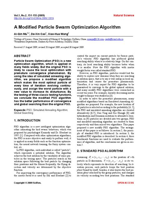 Modified Pso 64 Pdf Pdf Mathematical Optimization Systems Theory