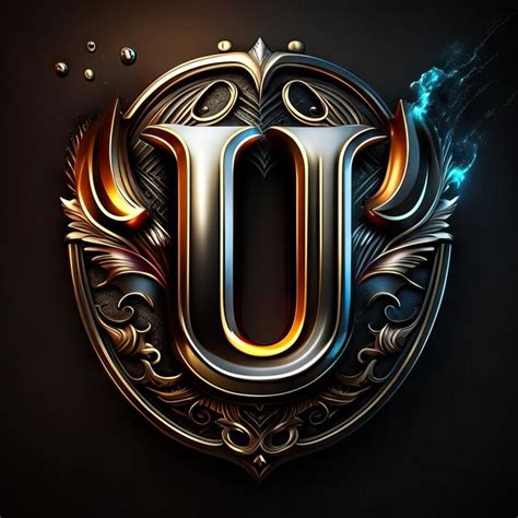 Logo Letter U With Gold And Red Details Premium Ai Generated Image