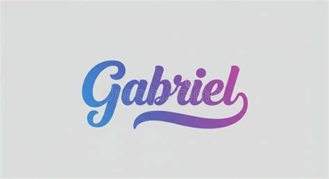 The Image Features The Word Gabriel In A Cursive Font The Text Transitions From Blue Stock