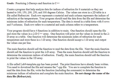 Solved Goals Practicing 2 Darrays And Function In C