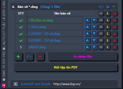 Autolisp Reviewer In Nhiều Bản Vẽ Autocad In Pdf Nối File In Model