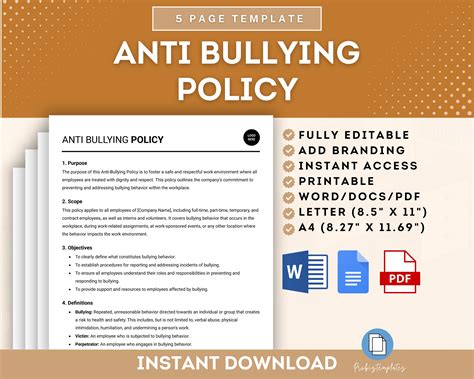 Anti Bullying Policy Template Workplace Anti Bullying Guidelines
