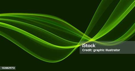 추상 녹색 선 배경입니다 플로우 동적 웨이브 디지털 데이터 구조 미래의 메쉬 또는 음파 모션 시각화 매직 벡터 일러스트레이션 3차원 형태에 대한 스톡 벡터 아트 및 기타