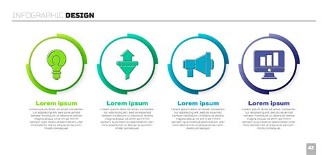 아이디어의 개념으로 전구를 설정 화살표판매 깔때기 메가폰과 그래프 차트와 모니터 비즈니스 인포그래픽 템플릿입니다 벡터 깔때기에 대한 스톡 벡터 아트 및 기타 이미지 Istock