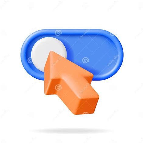3d Mouse Cursor And Switch Button Isolated Stock Vector Illustration