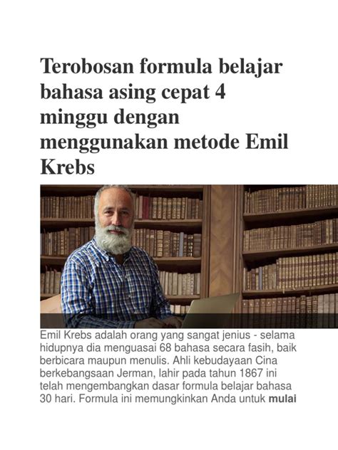 Terobosan Formula Belajar Bahasa Asing Cepat 4 Minggu Dengan