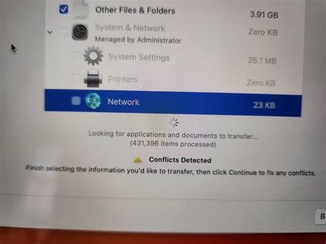 System And Network Settings Greyed Out When Trying To Transfer To Another Mac With Migration