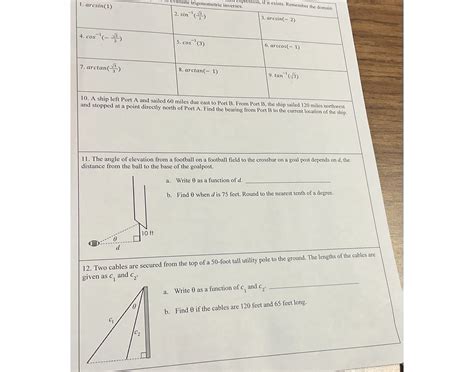 Pre Calc 6 4 Inverse Trigonometric Functions 2 Quiz