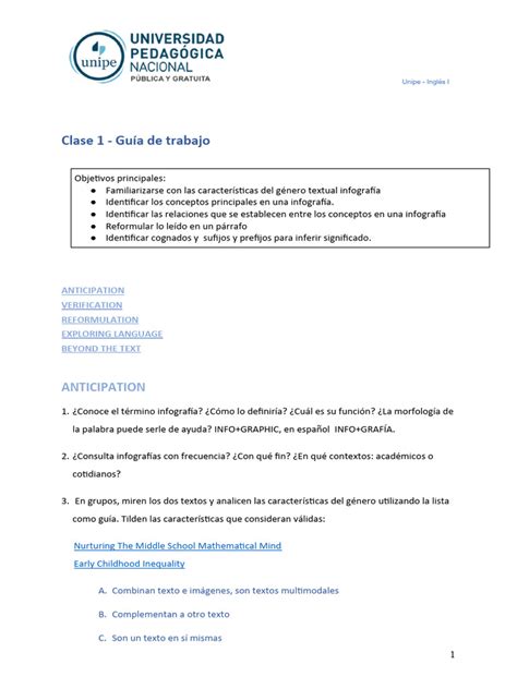 lesson 1 class guide pdf infografia idiomas