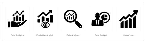 A Set Of 5 Data Analysis Icons As Data Analytics Predictive Analytics Data Analysis 41025812