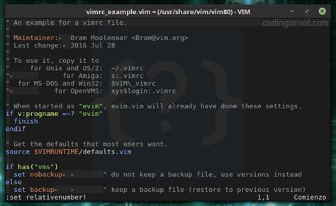 Vimrc Example Vim