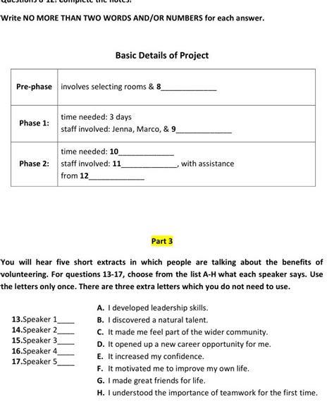 Write No More Than Two Words Andor Numbers For Each Answerbasic