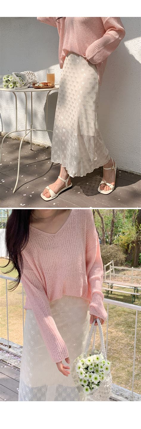 공구우먼 Sns 문의폭주 큐티리본 밴딩 스판 롱 스커트 75160