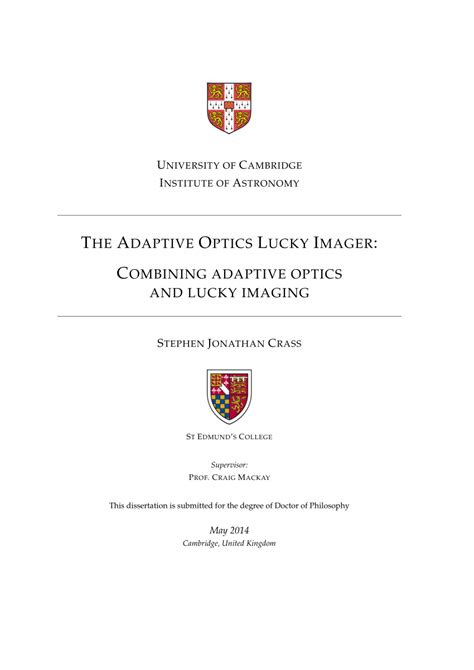 Pdf The Adaptive Optics Lucky Imager Combining Adaptive Optics And Lucky Imaging