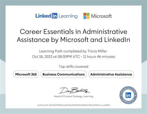 Tricia Miller On Linkedin Certificate Of Completion
