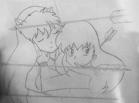 A Sketch I Just Started Of Inuyasha And Kagome