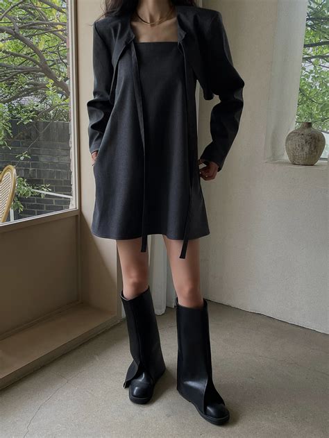 볼레로 미니 드레스 에이블리