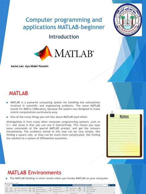 Computer Programming And Applications Matlab Beginner Pdf Matrix Mathematics Matlab