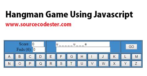 Hangman Game Using Javascript Sourcecodester