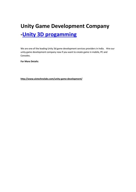 Ppt Unity Game Development Company Unity 3d Progamming Powerpoint Presentation Id7690844