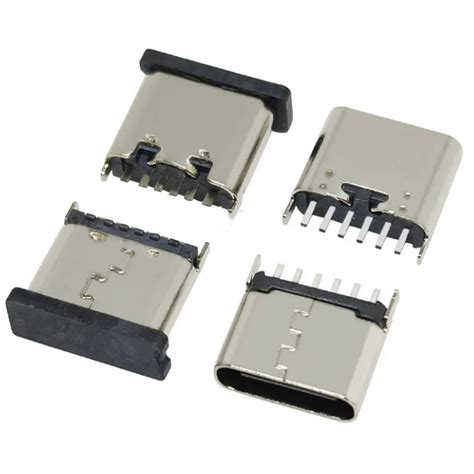 20PCS TYPE C 3 1 USB 6 8MM FEMALE SOCKET 6P 180 DEGREE VERTICAL IN LINE