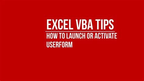 Vba Launch Or Activate Userform From Excel Worksheet Youtube
