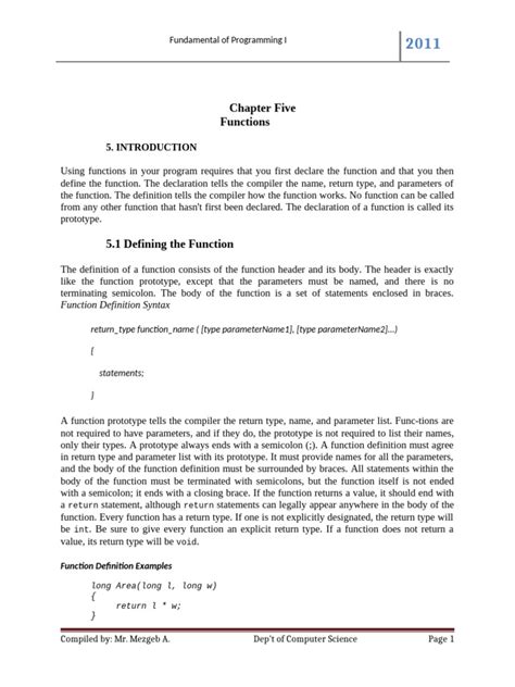 Chapter Five Pdf Parameter Computer Programming Control Flow