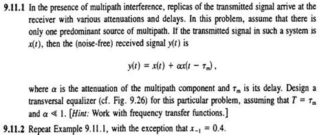 Solved 9111 In The Presence Of Multipath Interference