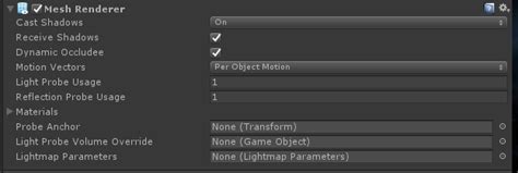 mesh renderer settings are incomplete unity engine unity discussions