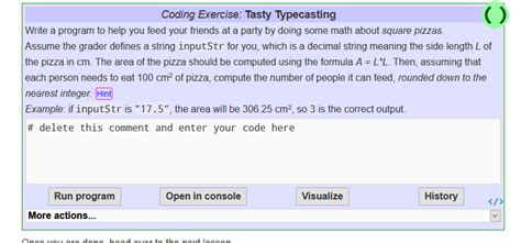 Solved Coding Exercise Tasty Typecasting Write A