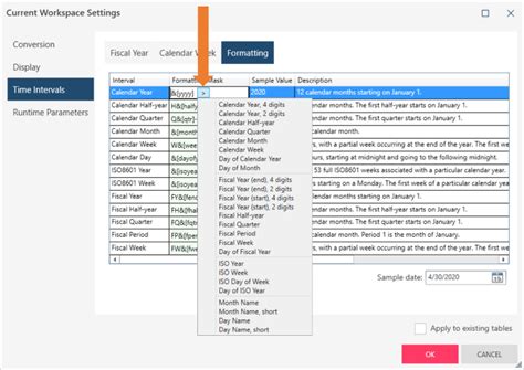 Altair Monarch 2022 Help File Time Interval Settings